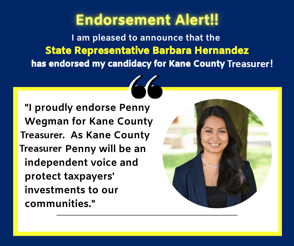 Penny Wegman - Candidate for Kane County Treasurer